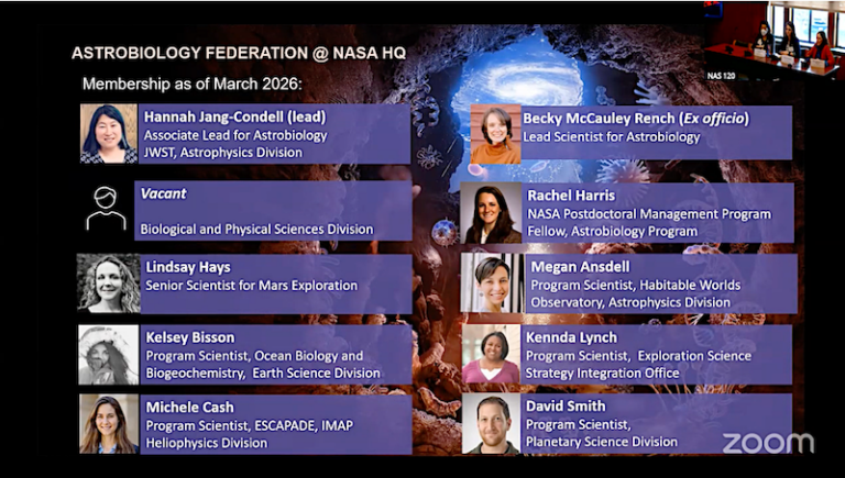 NASA Astrobiology Update At Space Science Week 2026(with audio ...